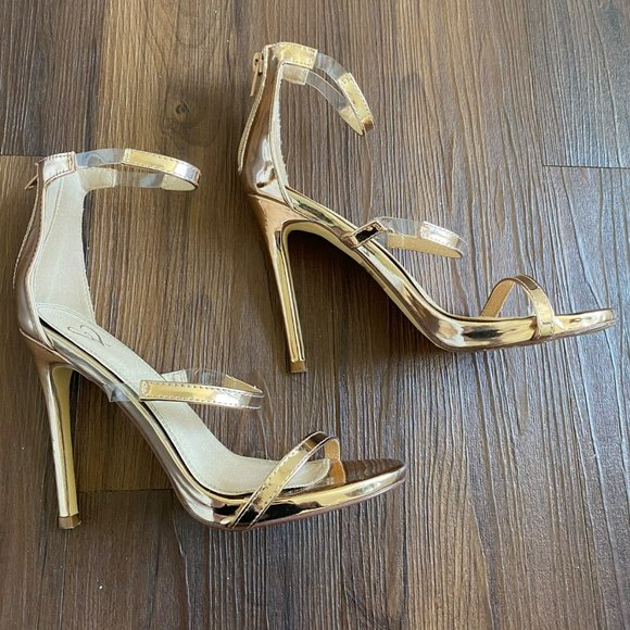 Windsor | Shoes | Windsor Rose Gold Metallic Chrome Triple Strap Formal ...